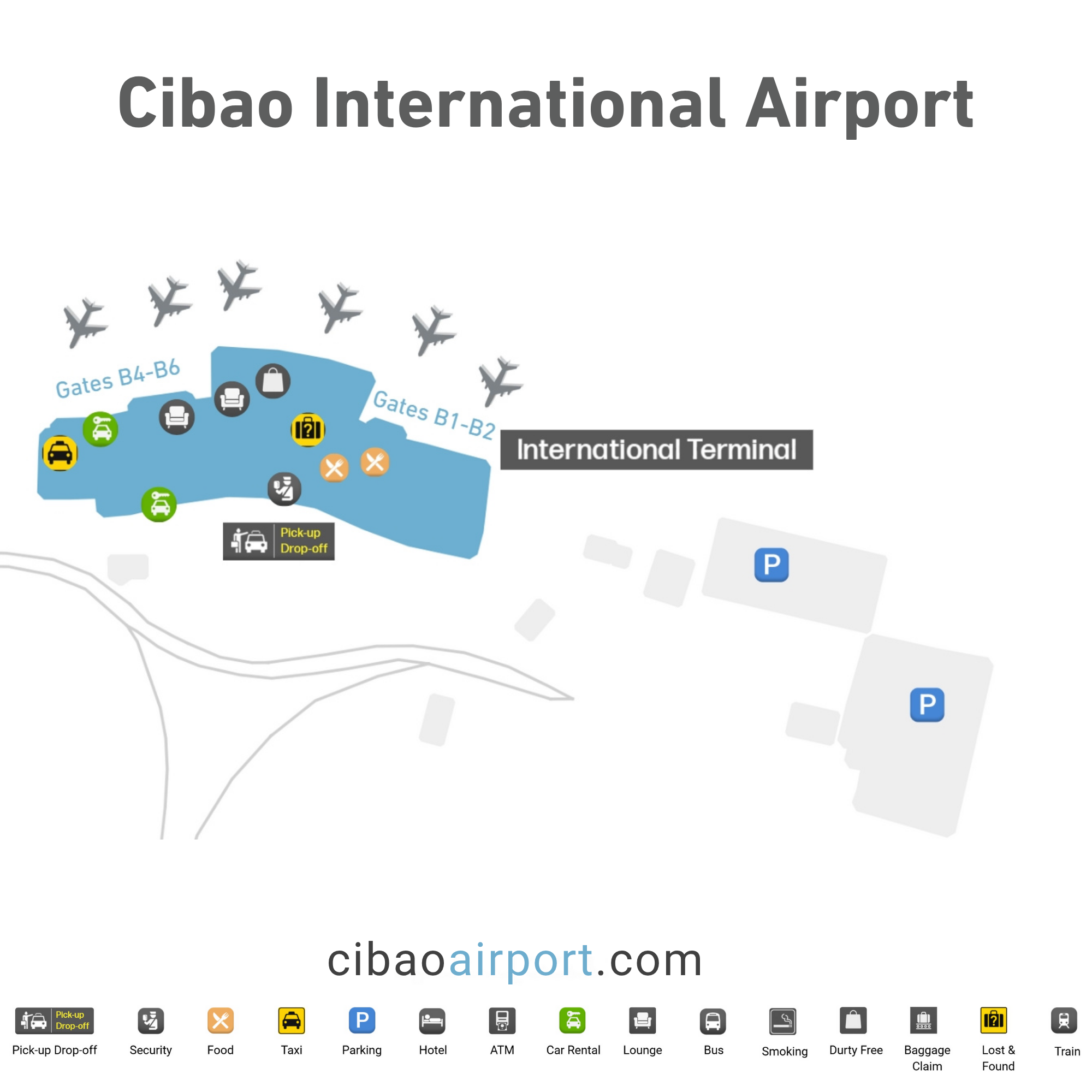 Cibao Airport Map - Terminal Layout - Gates Guide